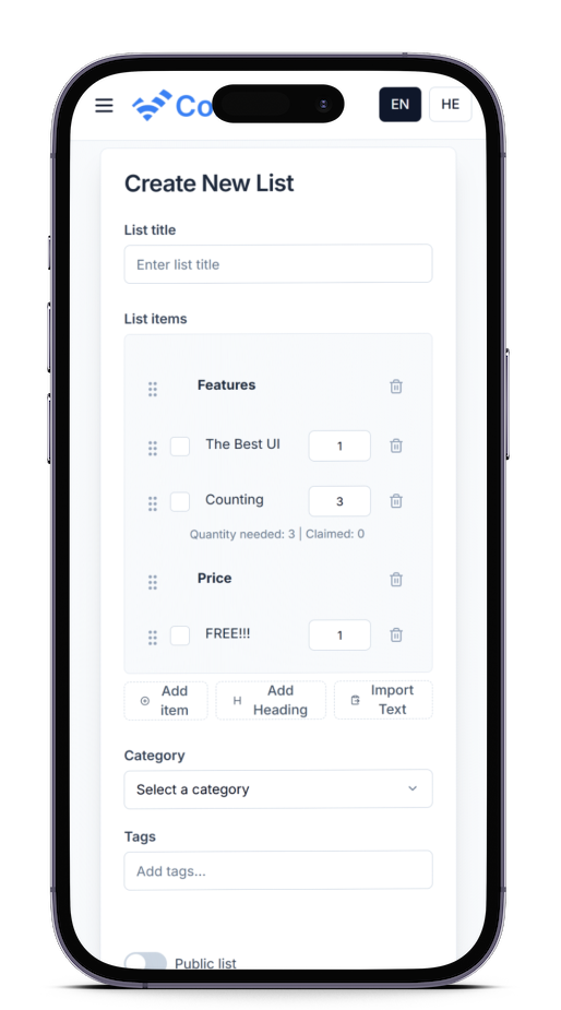 Conlisto - Collaborative Checklists